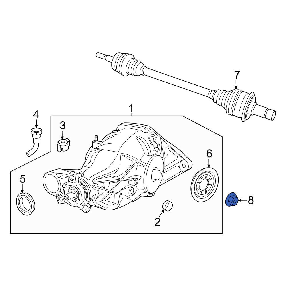 Jeep OE 6509298AA - Front CV Joint Nut