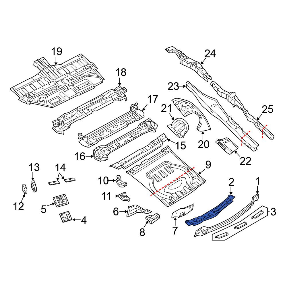 Jeep OE 68160821AA - Rear Rear Body Reinforcement