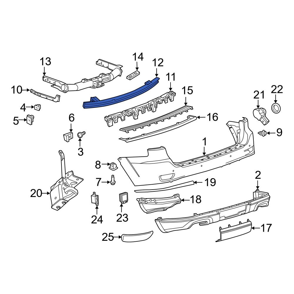 Jeep OE 4578827AL - Rear Bumper Impact Bar
