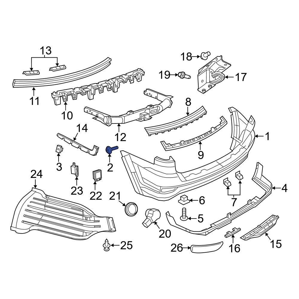 Jeep OE 6506161AA - Bumper Cover Screw