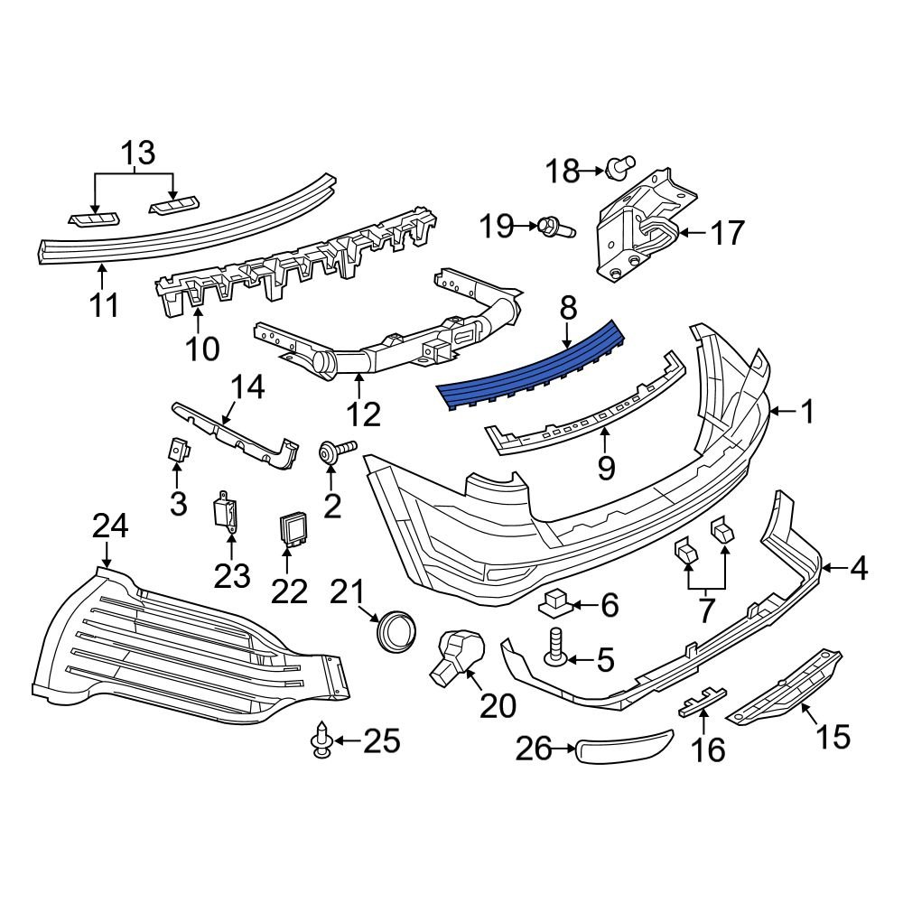 Jeep OE 68111633AB - Rear Bumper Step Pad
