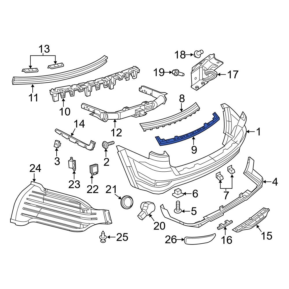 Jeep OE 5XV41XS9AB - Rear Bumper Step Pad