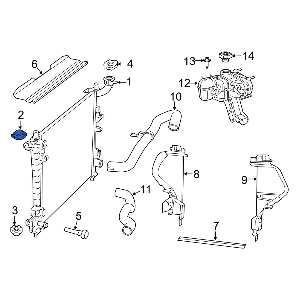 Jeep OE 68084175AA - Upper Radiator Insulator