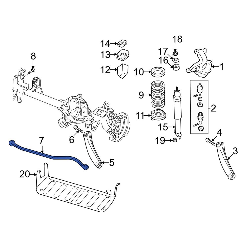 Jeep OE 52088305AB - Front Suspension Track Bar