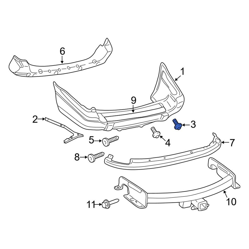 Jeep OE 34201631 - Bumper Cover Retainer