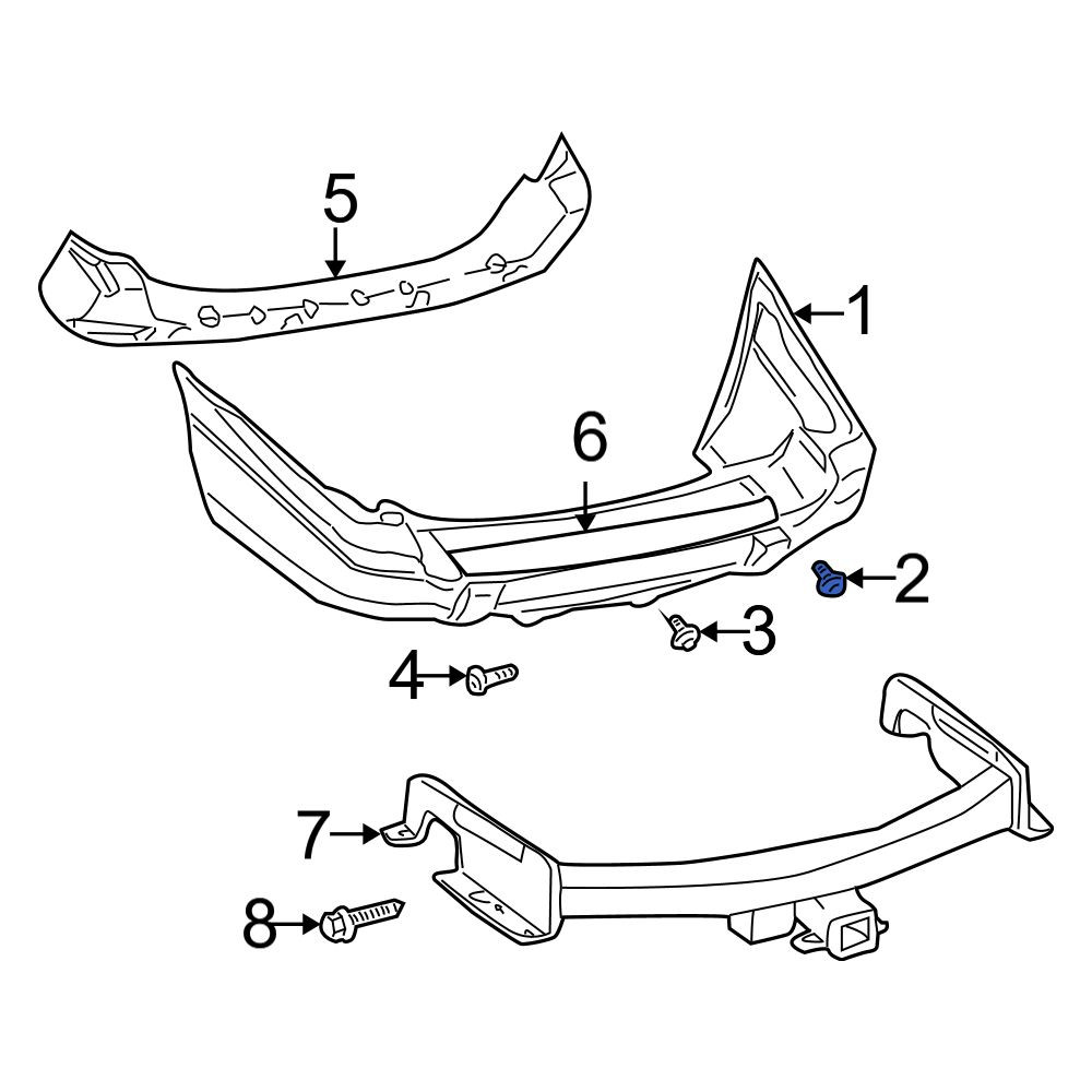 Jeep OE 34201631 - Bumper Cover Retainer