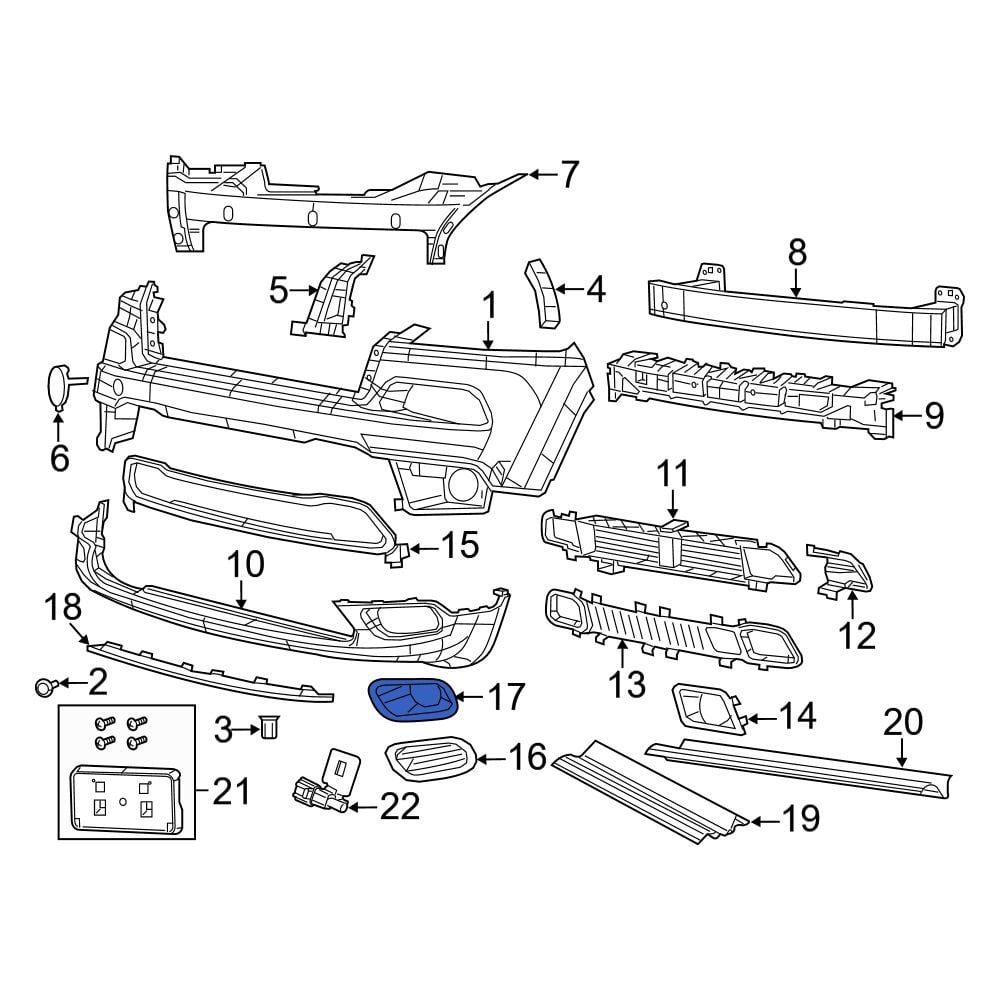 Jeep OE 68203224AA - Front Right Fog Light Trim