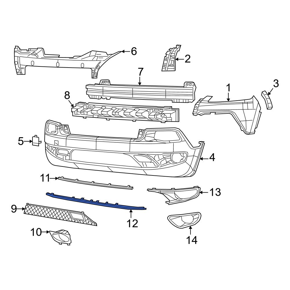 Jeep OE 5QZ55XS9AA - Front Left Fog Light Trim