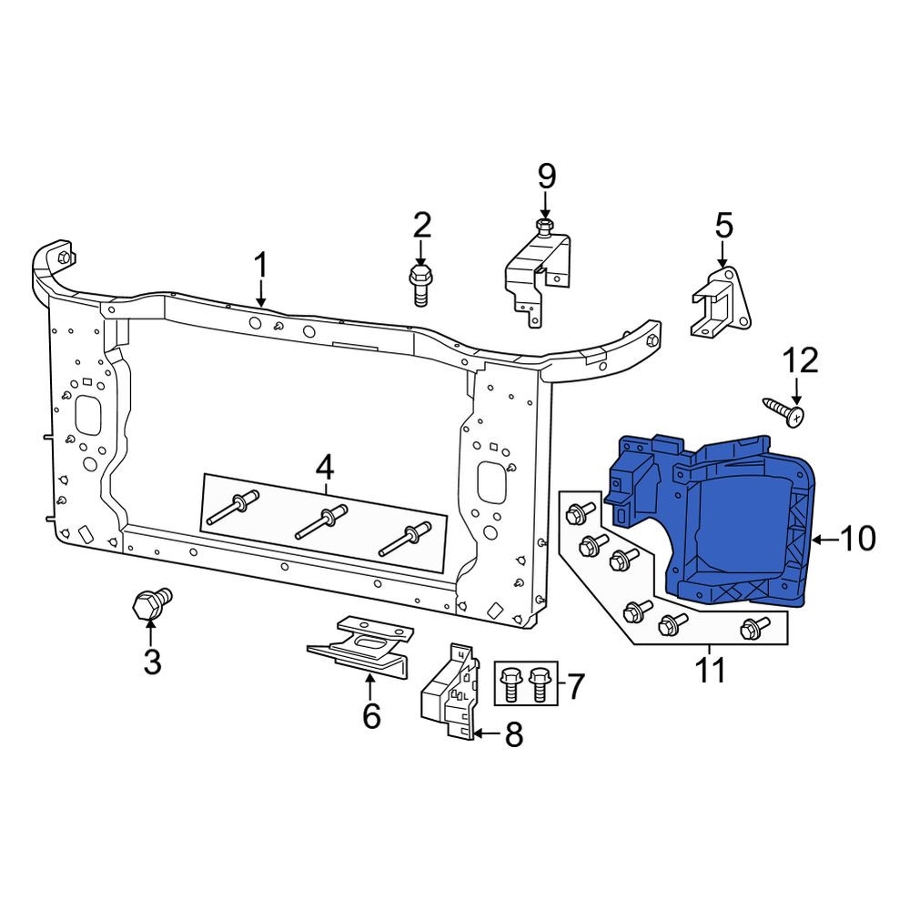 Jeep OE 68227483AA - Front Left Headlight Mounting Panel