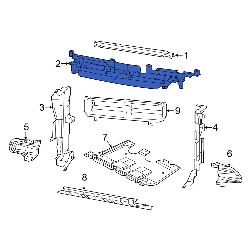 Jeep OE 68286821AD - Front Radiator Support Access Cover