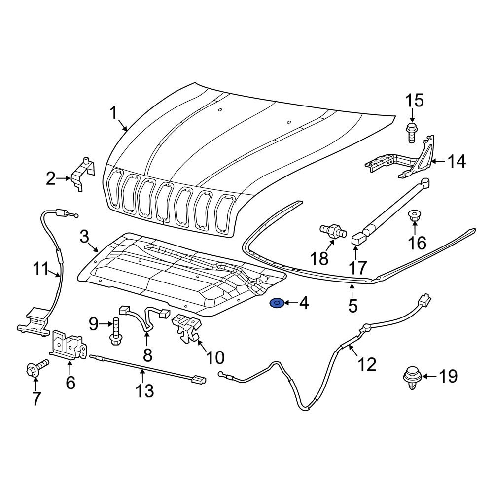 Jeep OE 4878883AA - Hood Insulation Pad Clip