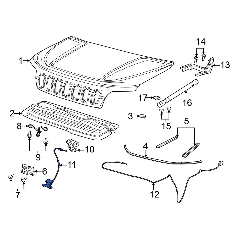Jeep OE 68290771AB - Front Hood Release Handle