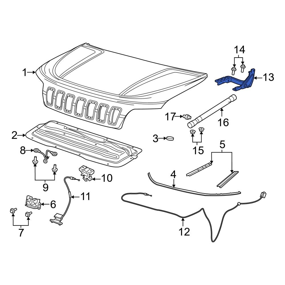 Jeep OE 6104368AA - Radiator Support Tie Bar Bolt