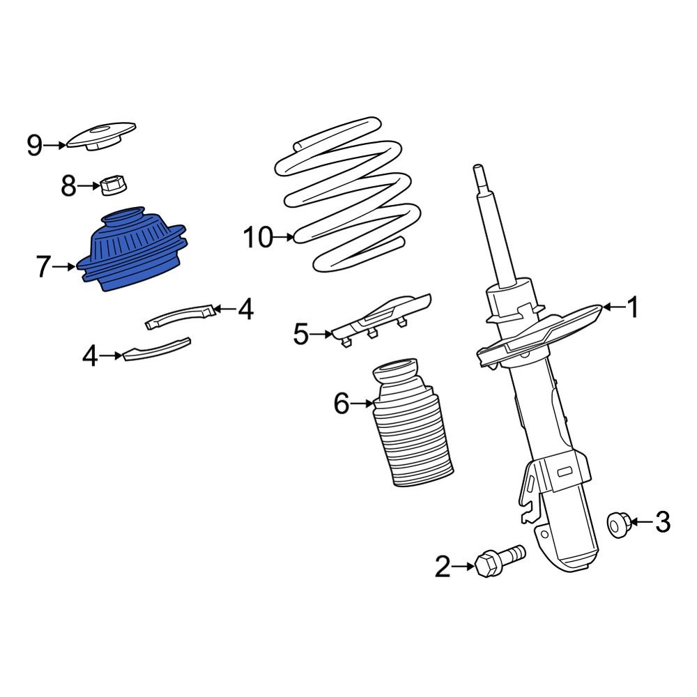 Jeep OE 68194317AC - Front Left Suspension Strut Mount