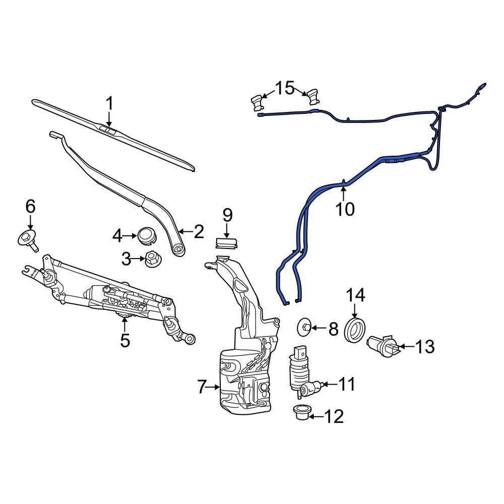 Jeep OE 68102967AA - Front Windshield Washer Hose