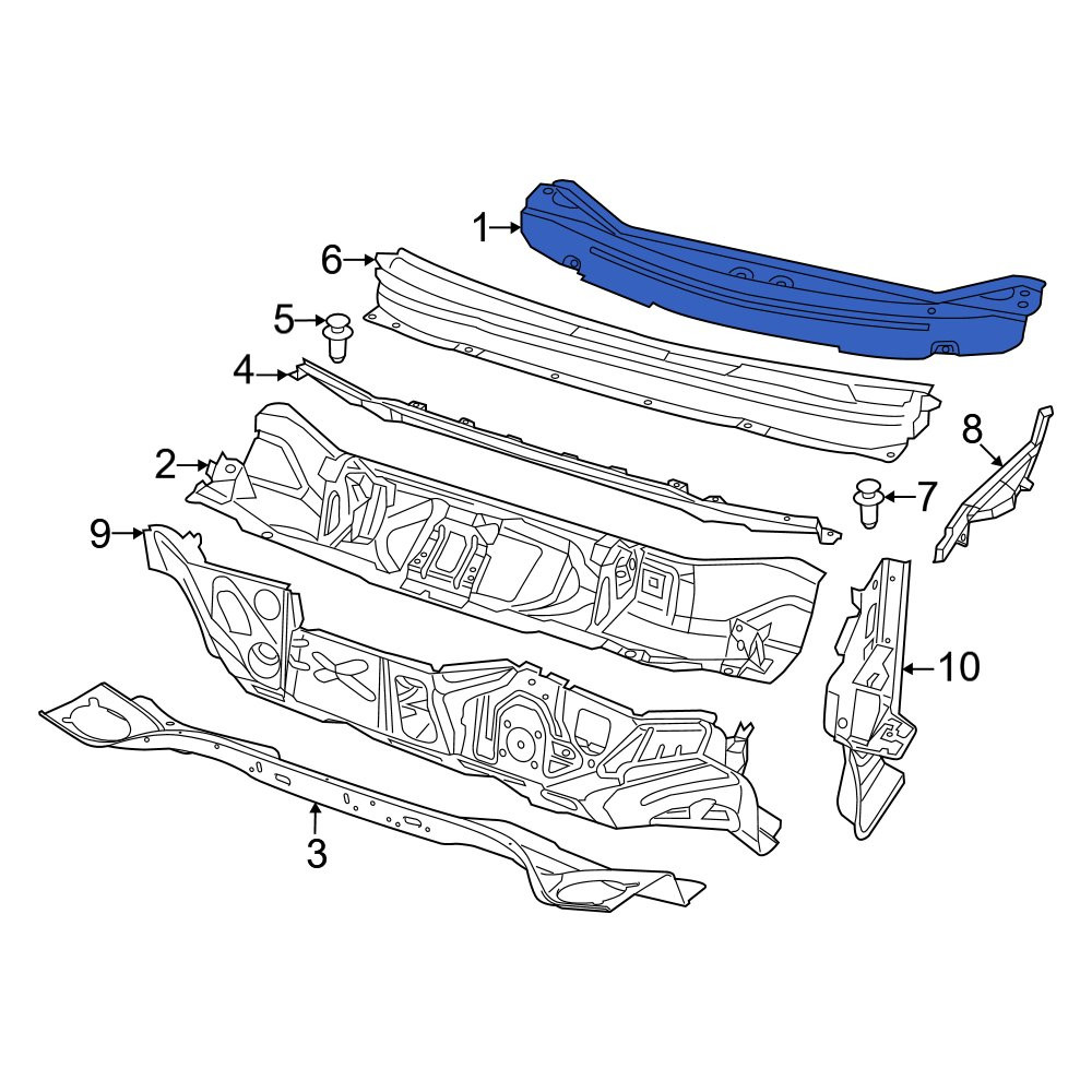 Jeep OE 68223595AB - Front Upper Cowl Panel
