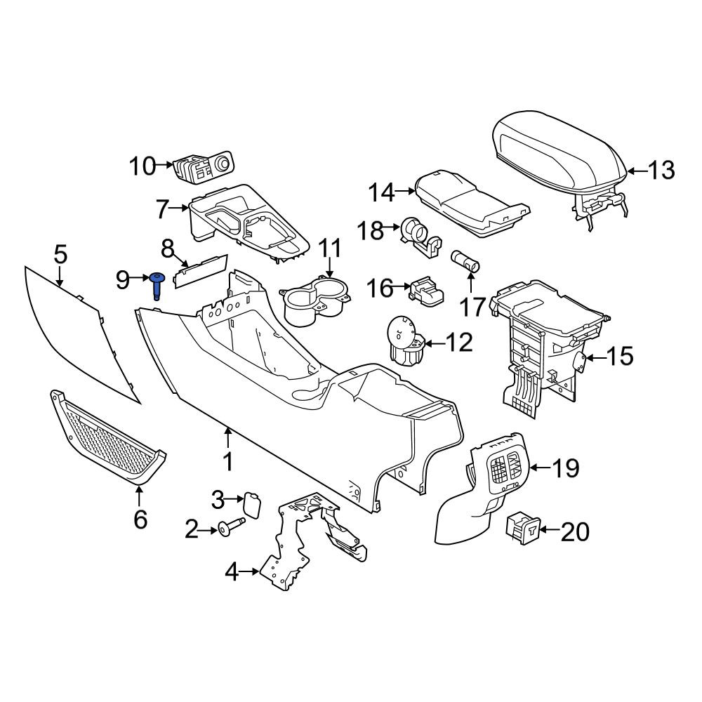 Jeep OE 6507045AA - Console Bolt