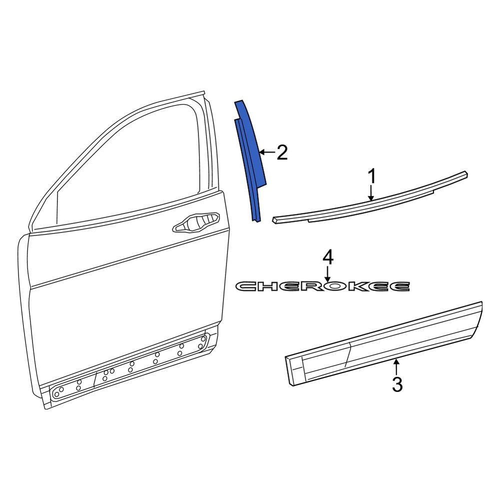 Jeep OE 68102563AC - Front Left Door Applique