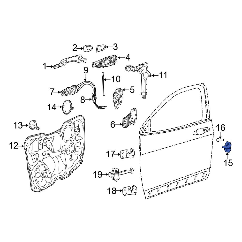 Jeep OE 4589050AB - Front Door Lock Striker Plate