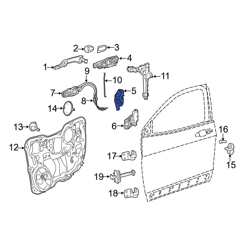 Jeep OE 4589913AI - Front Left Door Latch Assembly