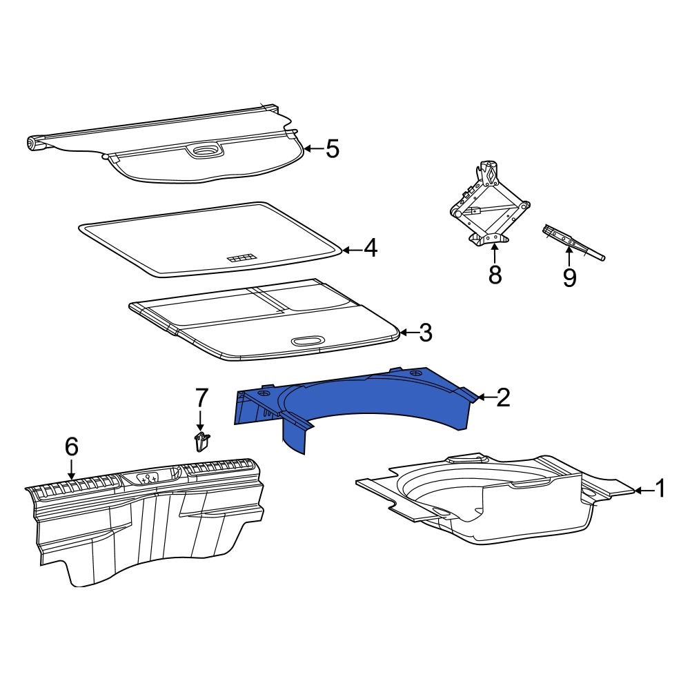 Jeep OE 68362081AB - Rear Spare Tire Compartment