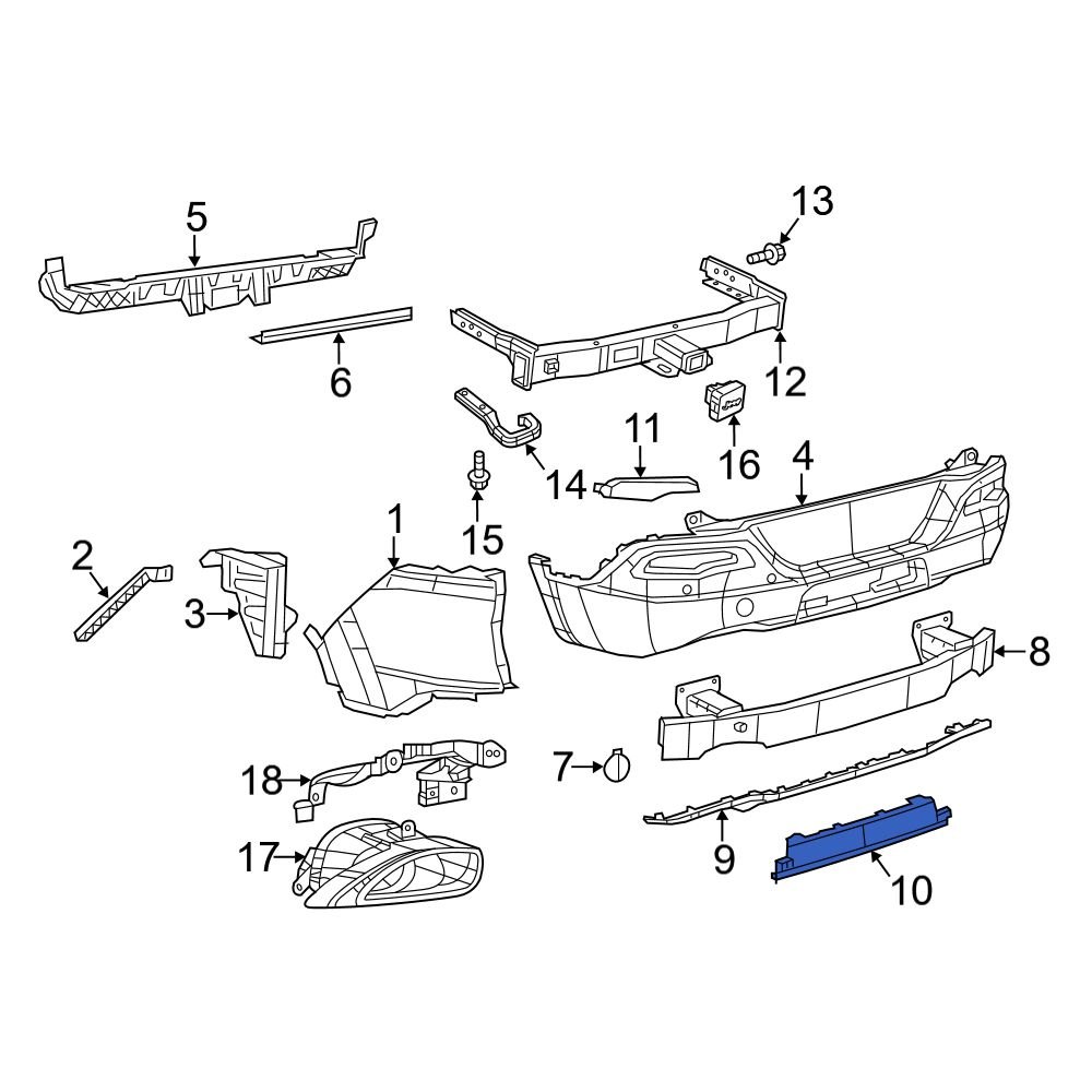 Jeep OE 68205090AC - Rear Bumper Cover Reinforcement