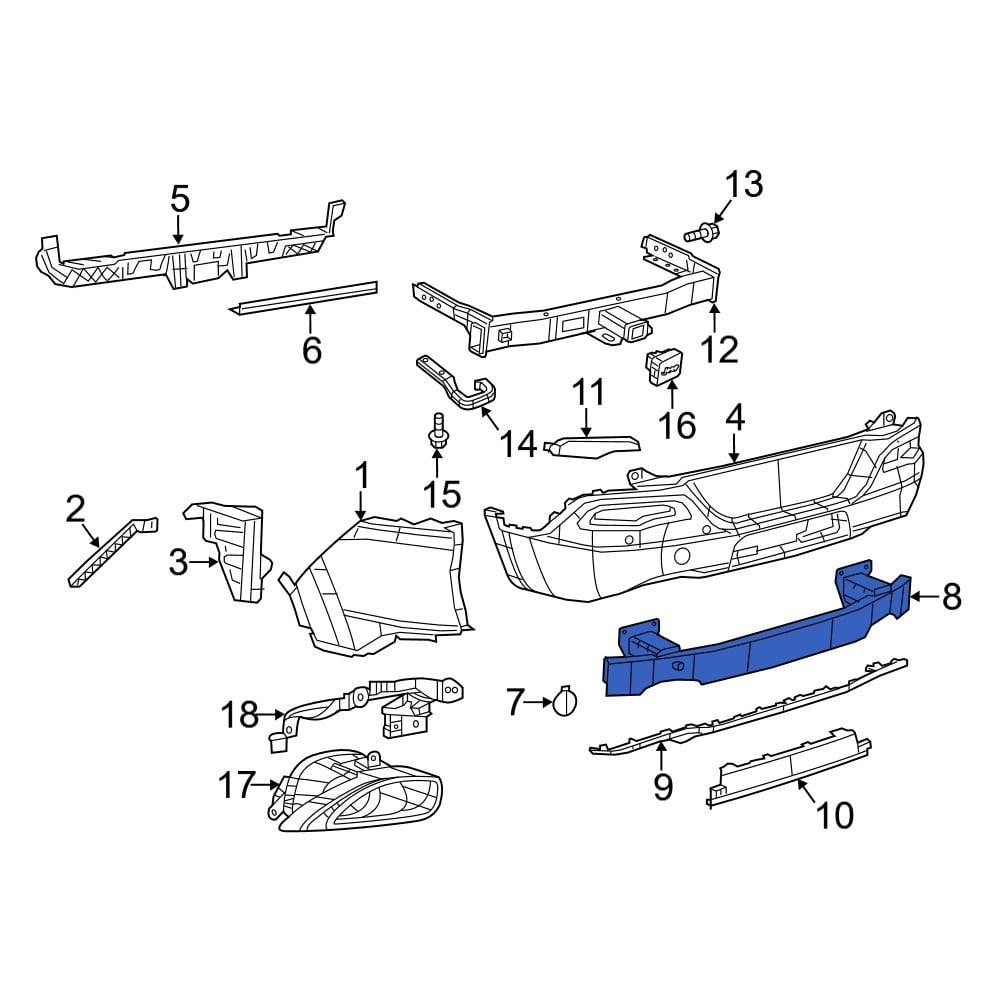 Jeep OE 68096078AB - Rear Bumper Impact Bar