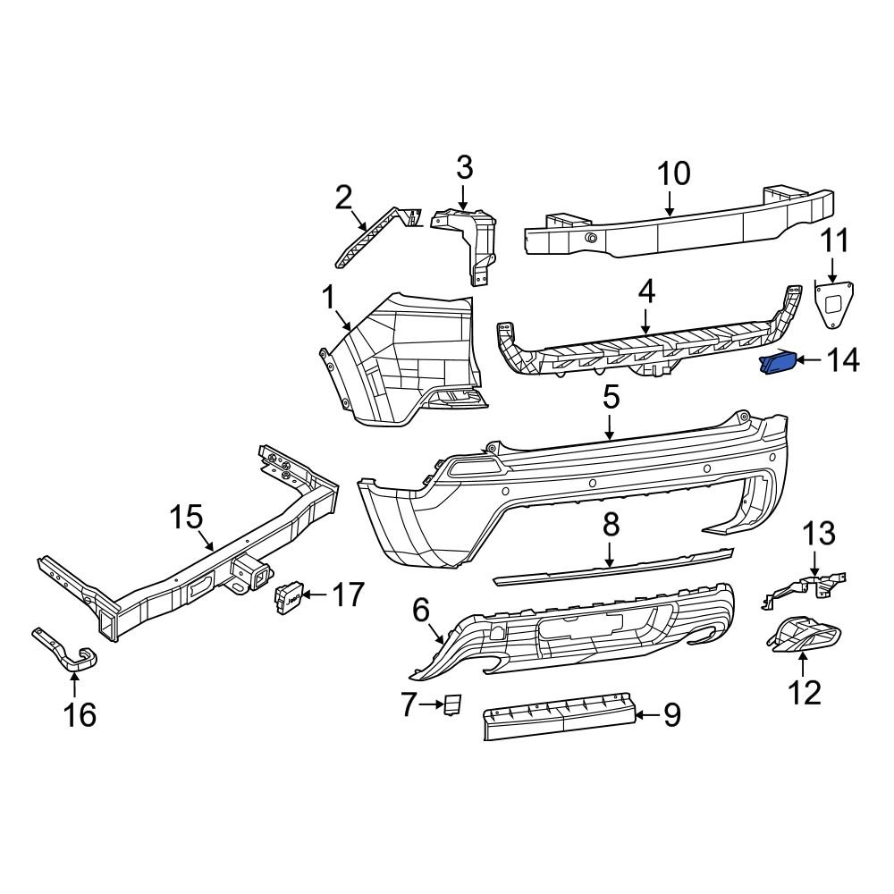 Jeep OE 68275962AC - Rear Right Reflector Panel