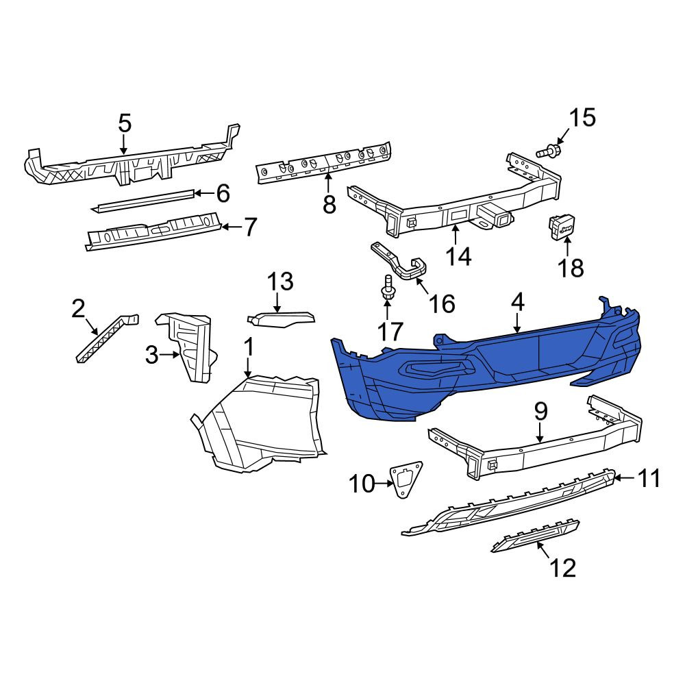 Jeep OE 68232183AD - Rear Lower Bumper Cover