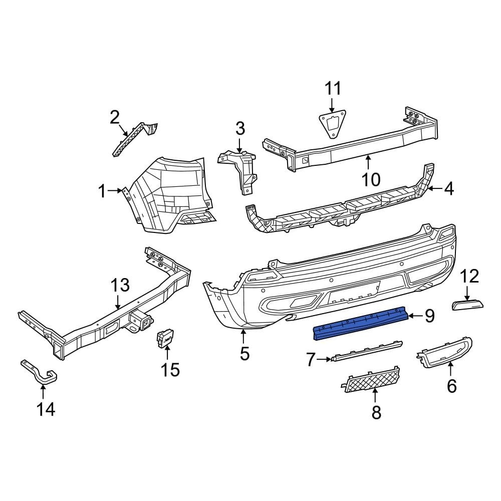 Jeep OE 68288627AB - Rear Bumper Cover Support Rail
