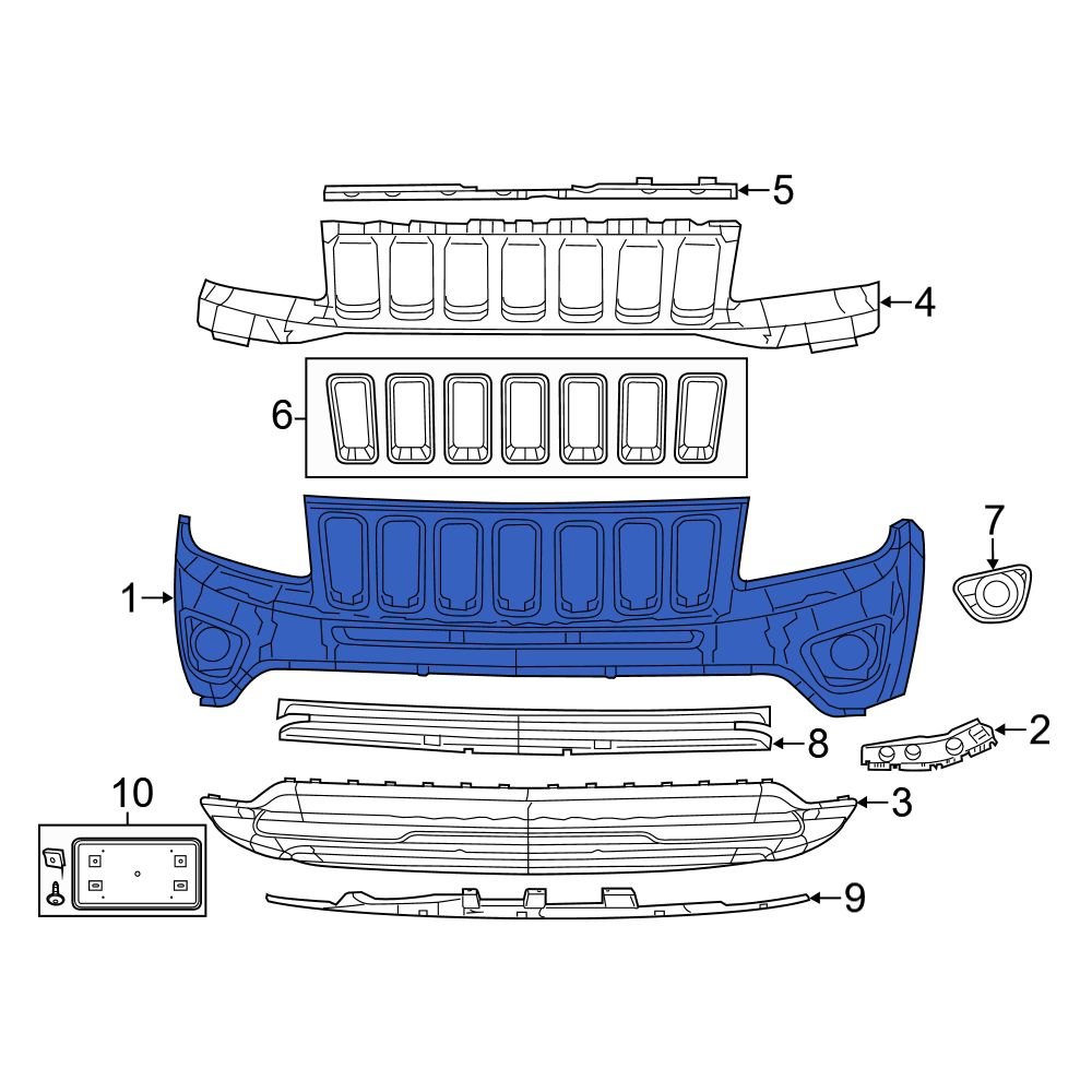 Jeep OE 68109861AD - Front Bumper Cover