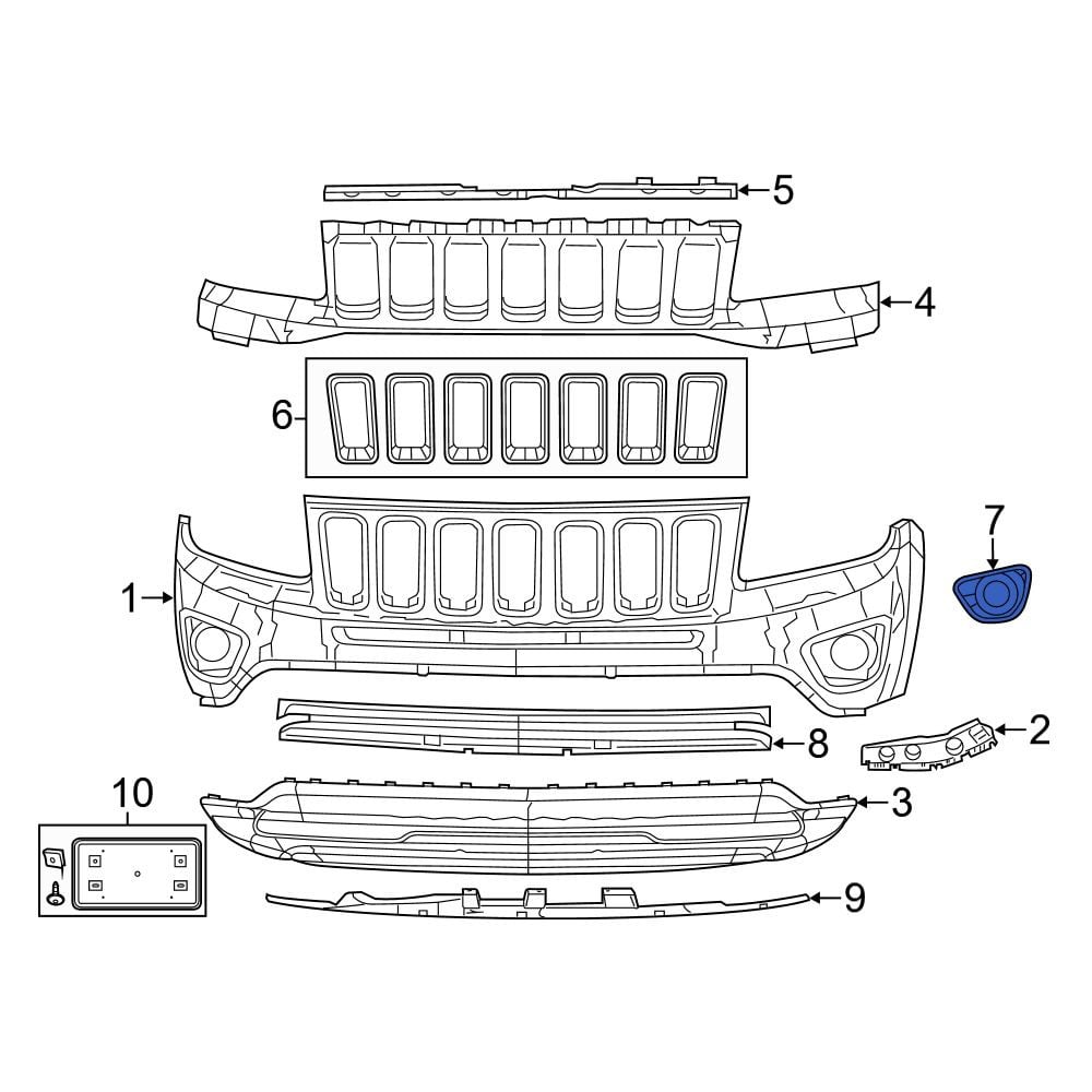 Jeep OE 68109871AA - Front Left Fog Light Trim