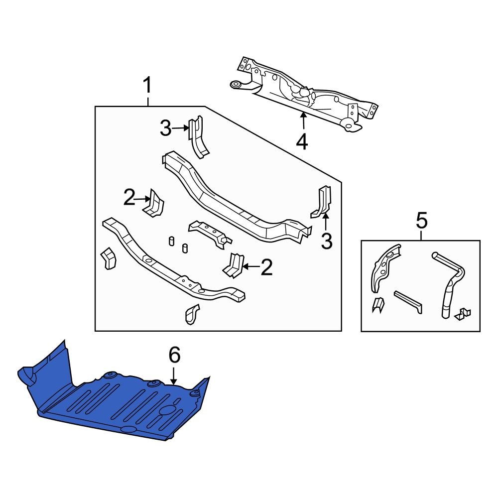 Jeep OE 68306725AB - Front Forward Radiator Support Splash Shield