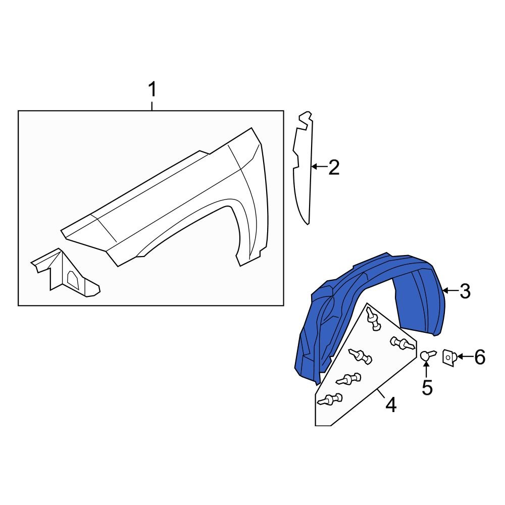 Jeep OE 5182555AD - Front Left Fender Splash Shield