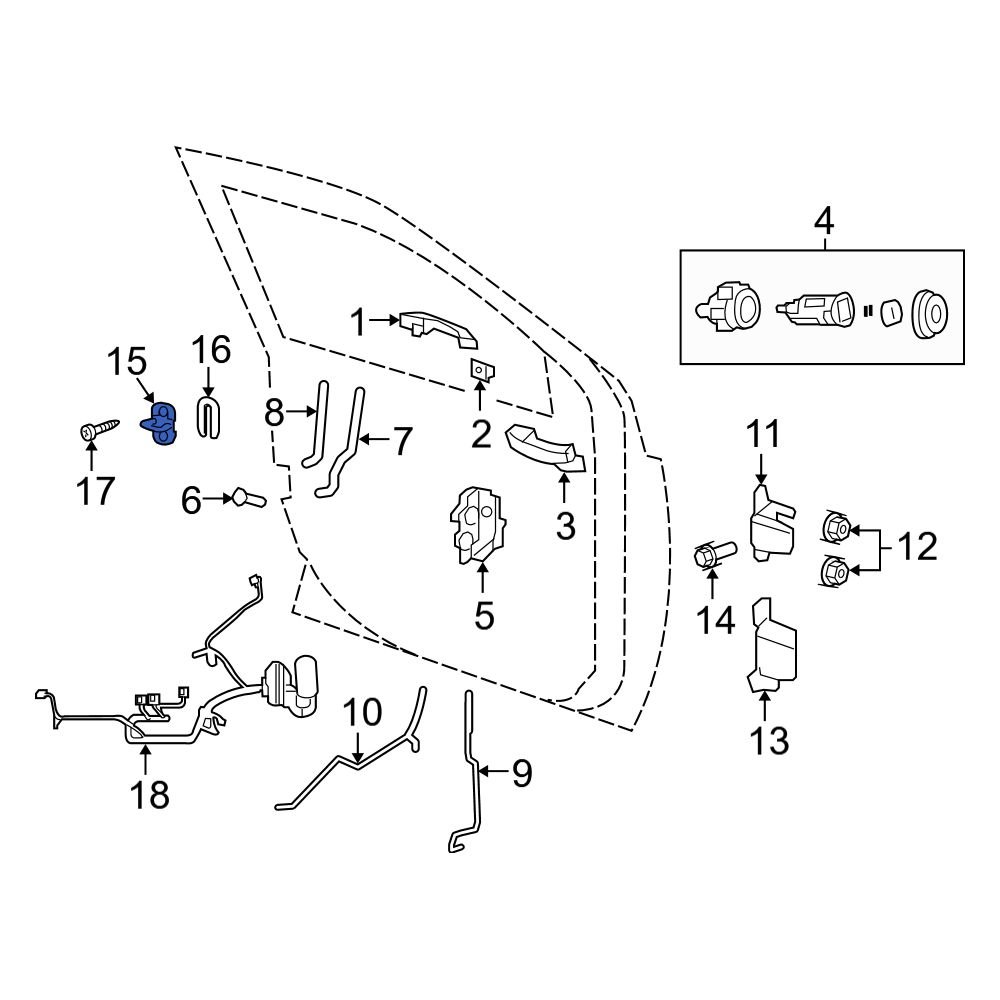 Jeep OE 4589050AB - Rear Door Lock Striker Plate