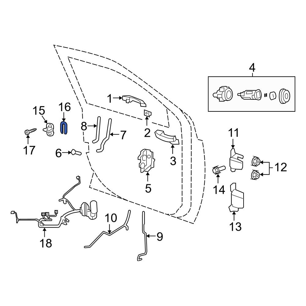 Jeep OE 55075483 - Front Door Lock Striker Plate Spacer
