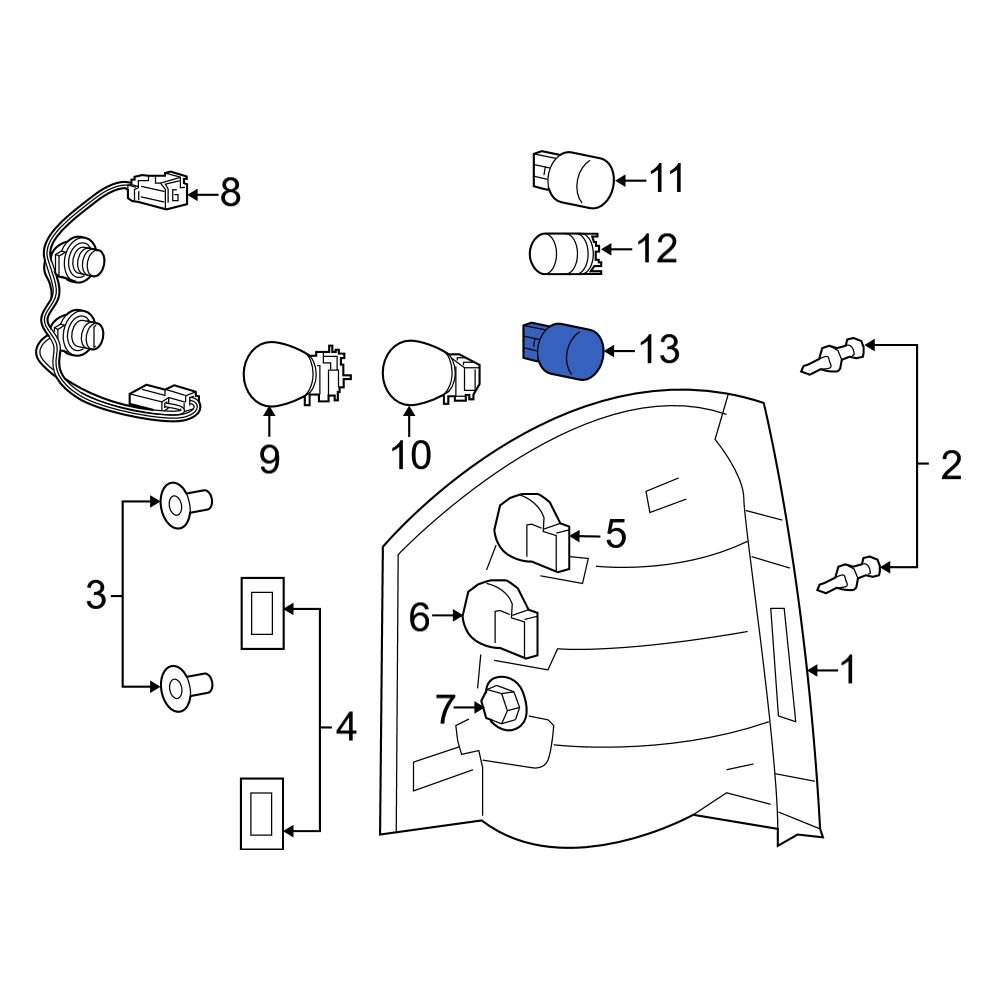 Jeep OE L0007440 - Rear Back Up Light Bulb