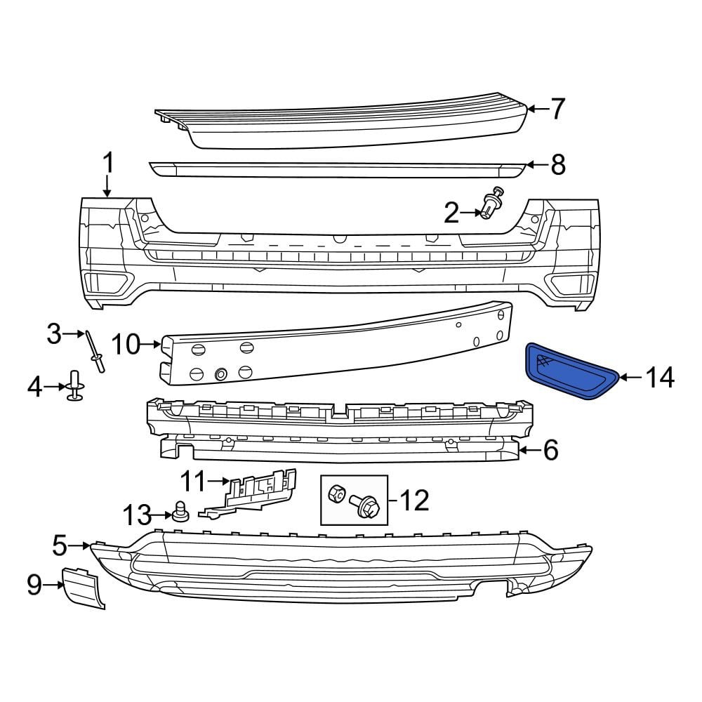 Jeep OE 55112678AA - Rear Right Reflector Panel