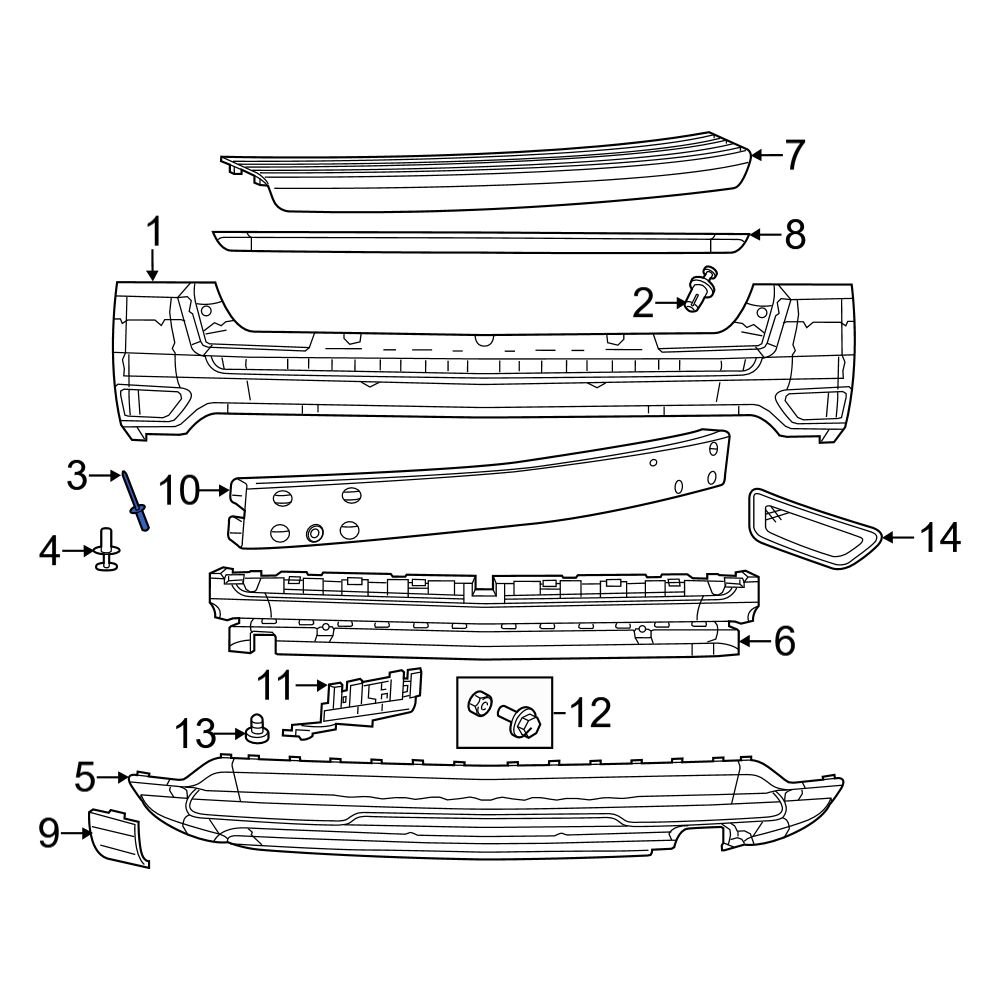 Jeep OE 6035201 - Bumper Cover Rivet