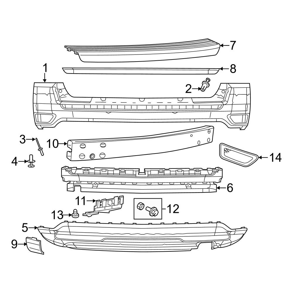 Jeep OE 68352703AB - Rear Lower Bumper Cover