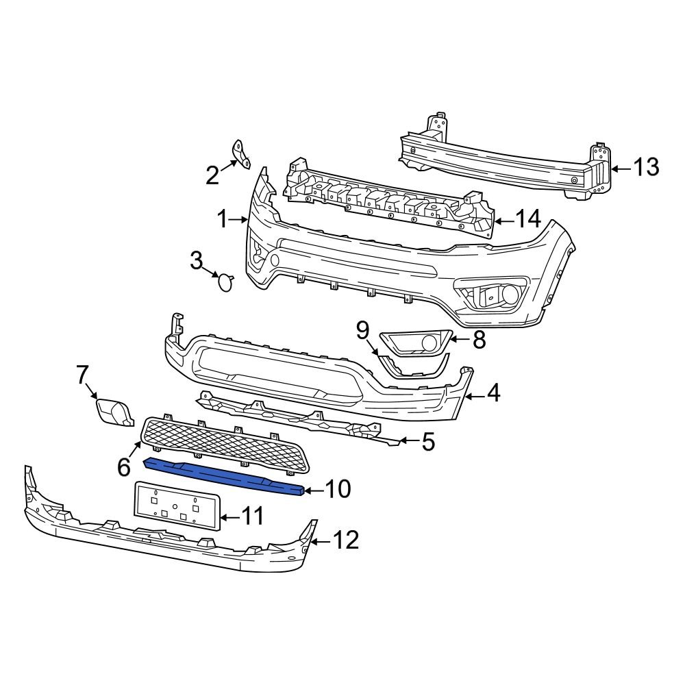 Jeep OE 5VN85SZ0AB - Front Center Bumper Trim