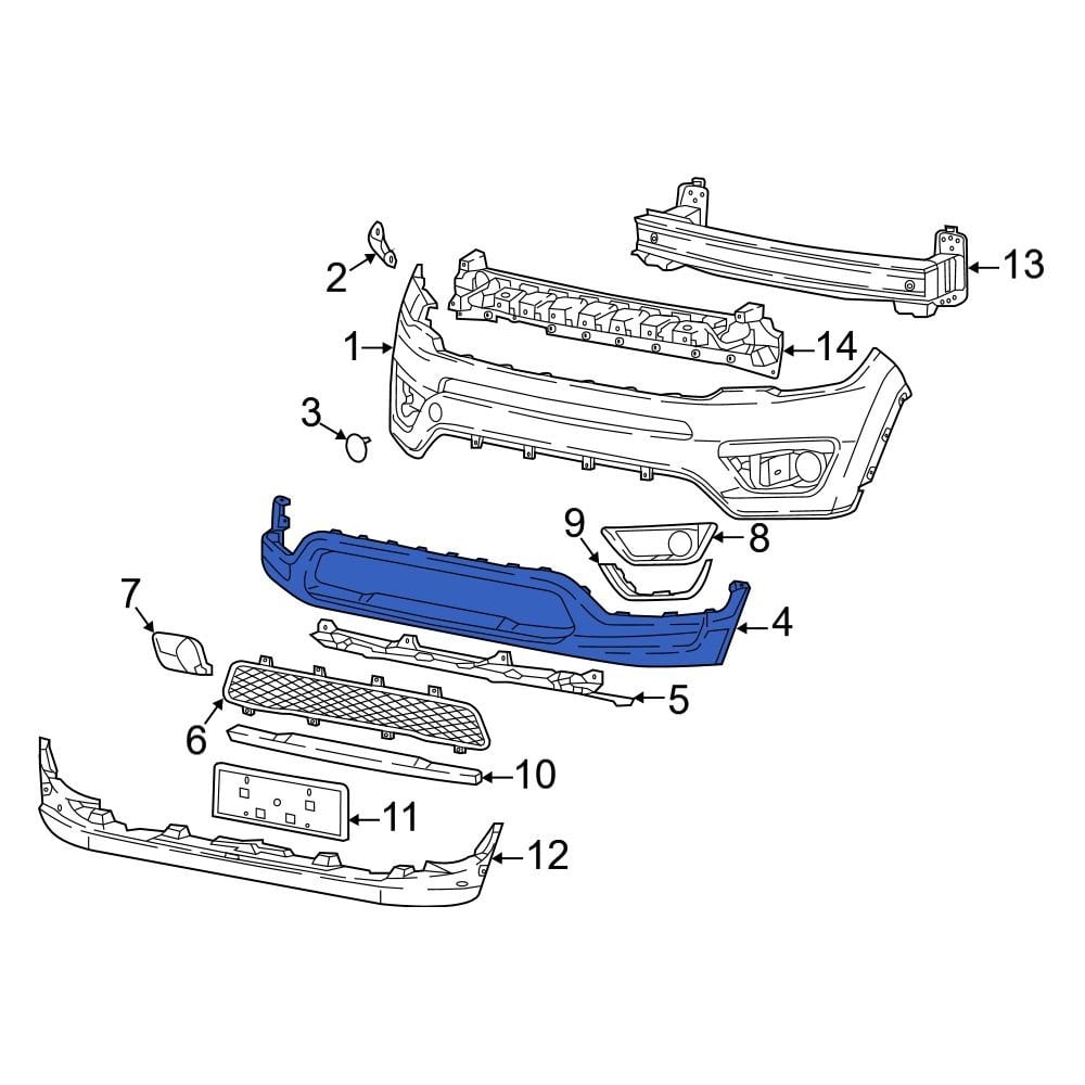Jeep OE 68351543AA - Front Lower Bumper Cover