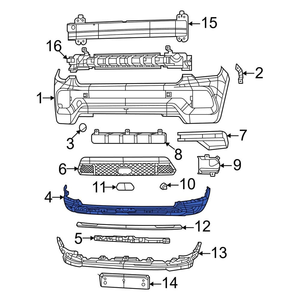Jeep OE 6WQ73RXFAA - Front Lower Bumper Cover