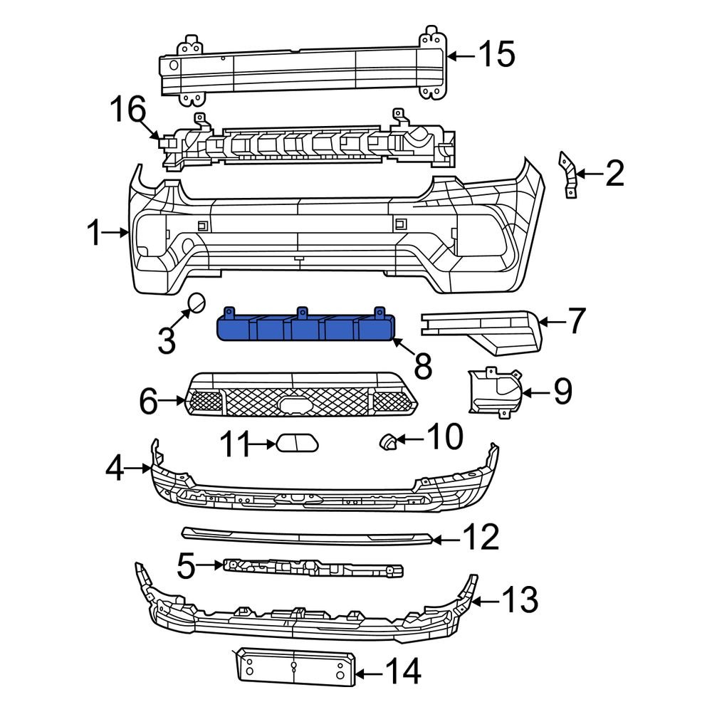 Jeep OE 6WR92GXHAA - Front Center Grille