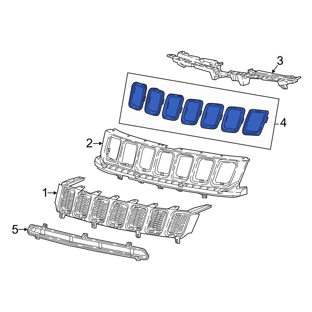 Jeep OE 6BA20TZZAB - Front Grille Molding