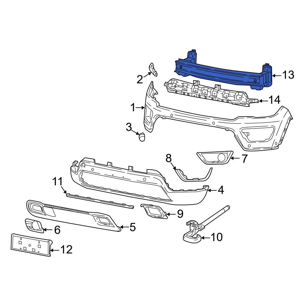Jeep OE 68243681AB - Front Bumper Impact Bar