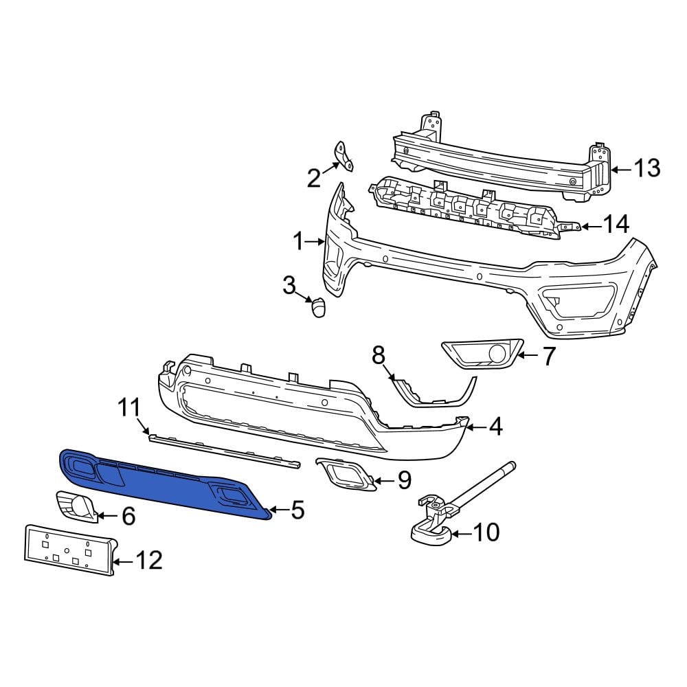 Jeep OE 5UP88RXFAA - Front Lower Grille