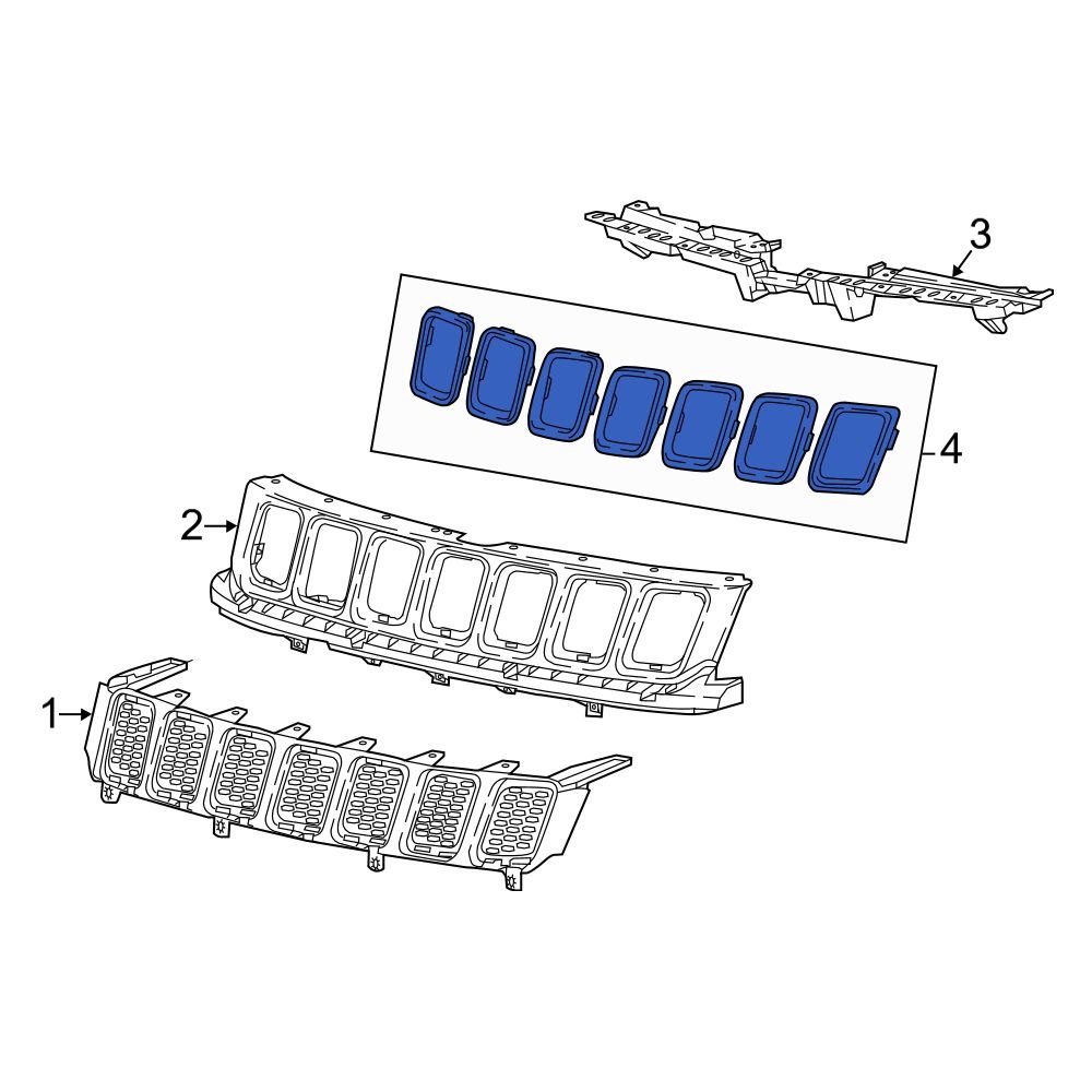 Jeep OE 6WQ67RXFAA - Front Grille Molding