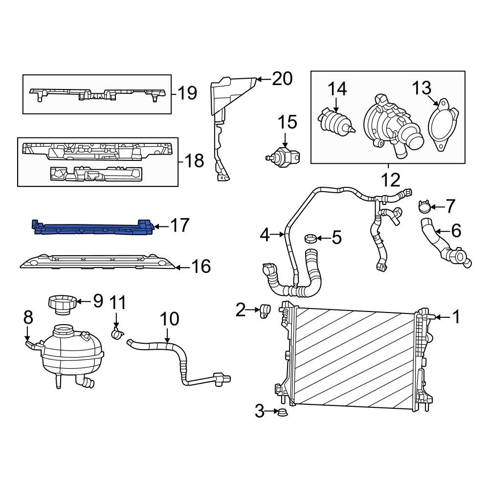 Jeep OE 68443381AA - Front Radiator Support Baffle