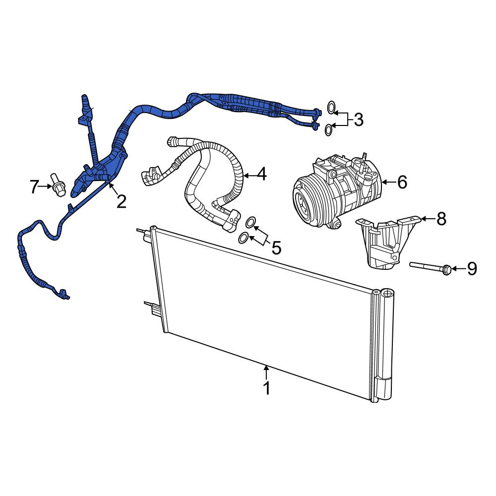 Jeep OE 68104926AA - A/C Refrigerant Discharge Hose